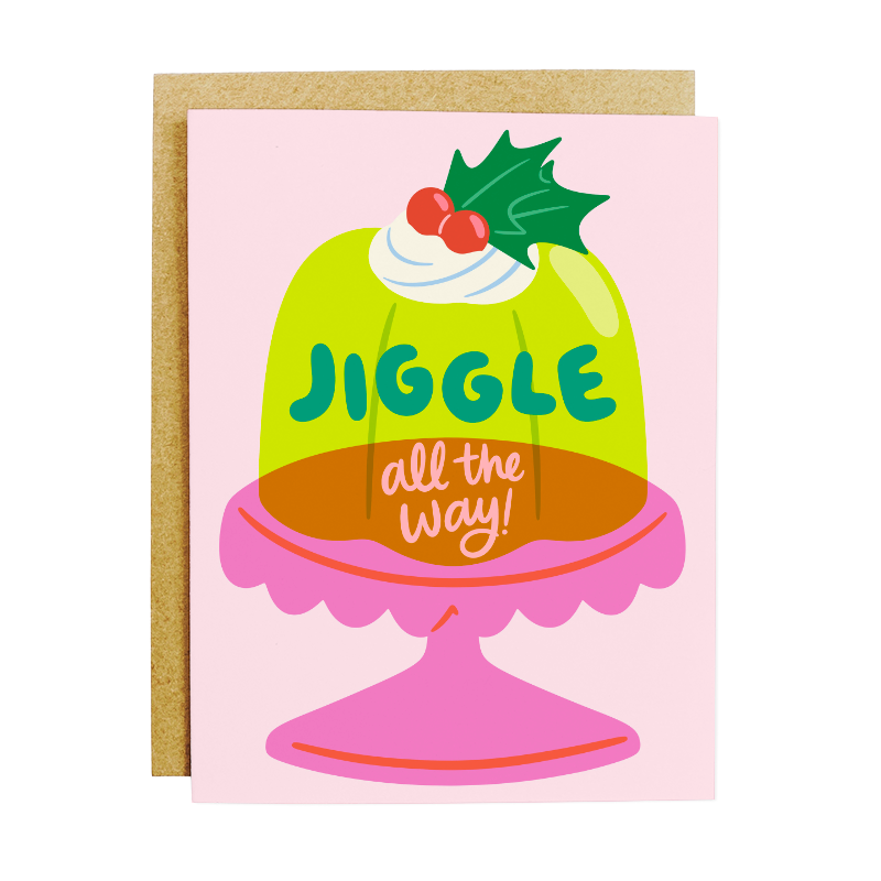 Jiggle All The Way Jello Card - Funny Christmas Pun Card | KANDS.CO
